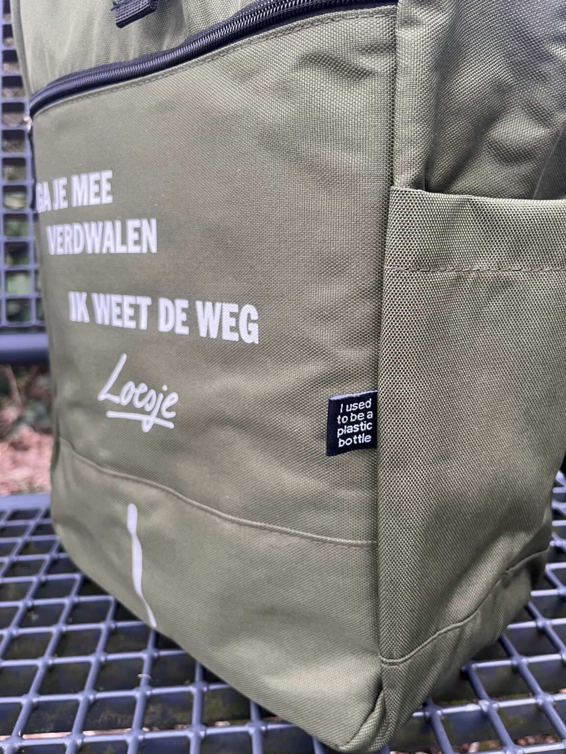 Rugtas - ga je mee verdwalen ik weet de weg - Loesje